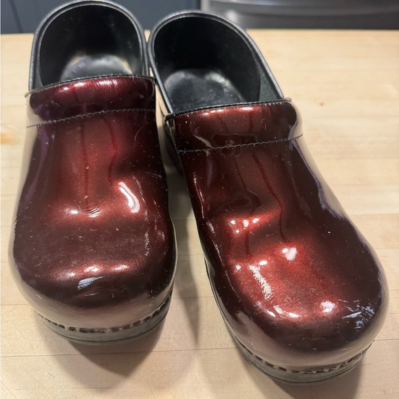 Dansko | Shoes | Dansko Professional Clogs Patent Leather Burgundy Red ...